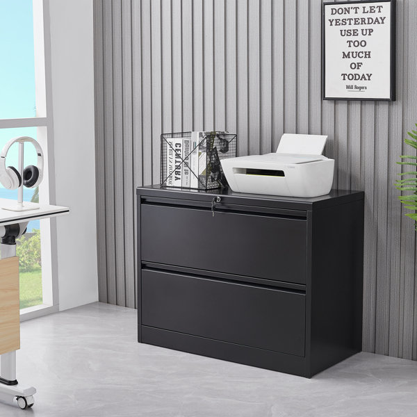 Inbox Zero Ahanu 35.4'' Wide 2 -Drawer Steel File Cabinet & Reviews ...