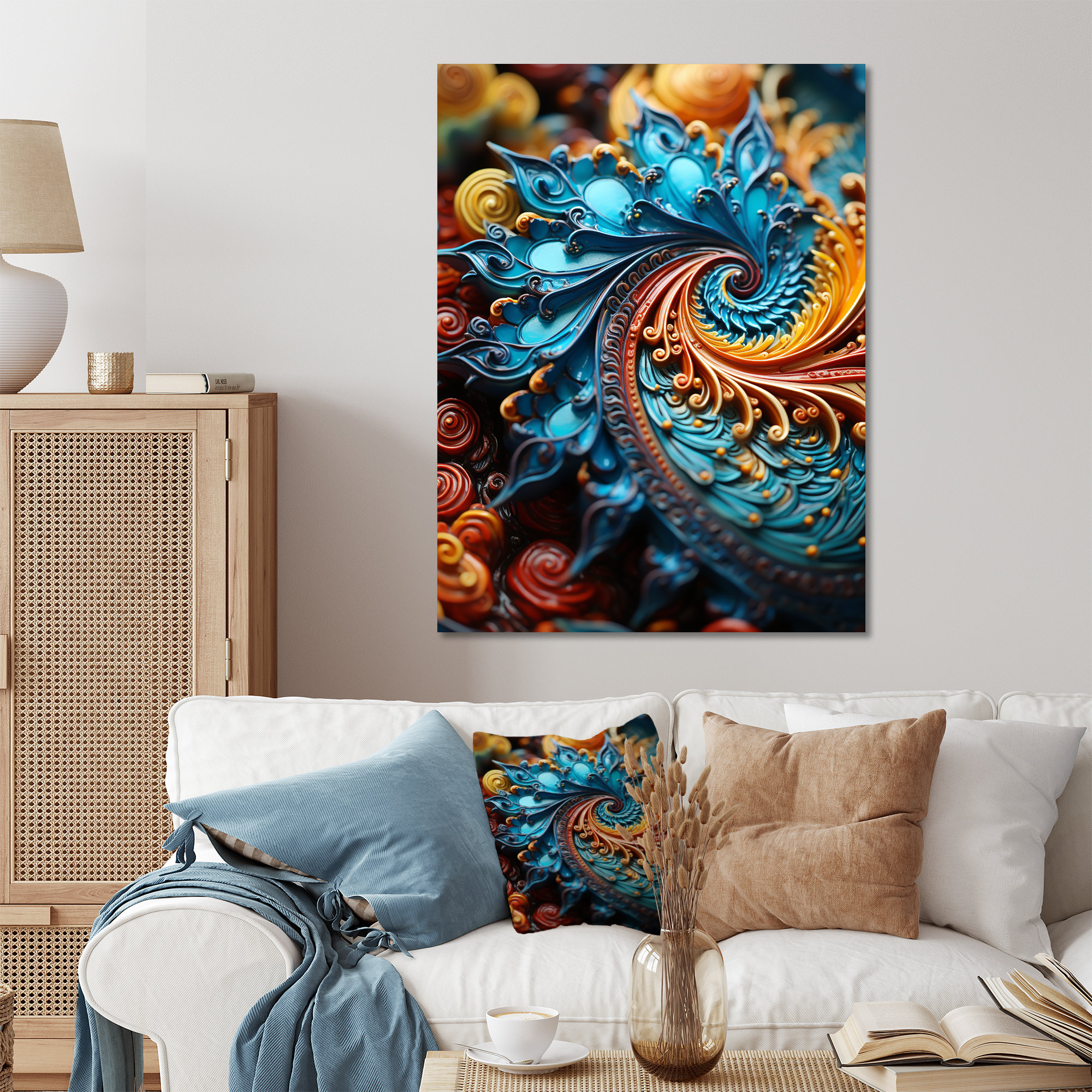 Ivy Bronx Blue And Yellow Hypnotic Abstract Spiral I - Abstract Spirals ...