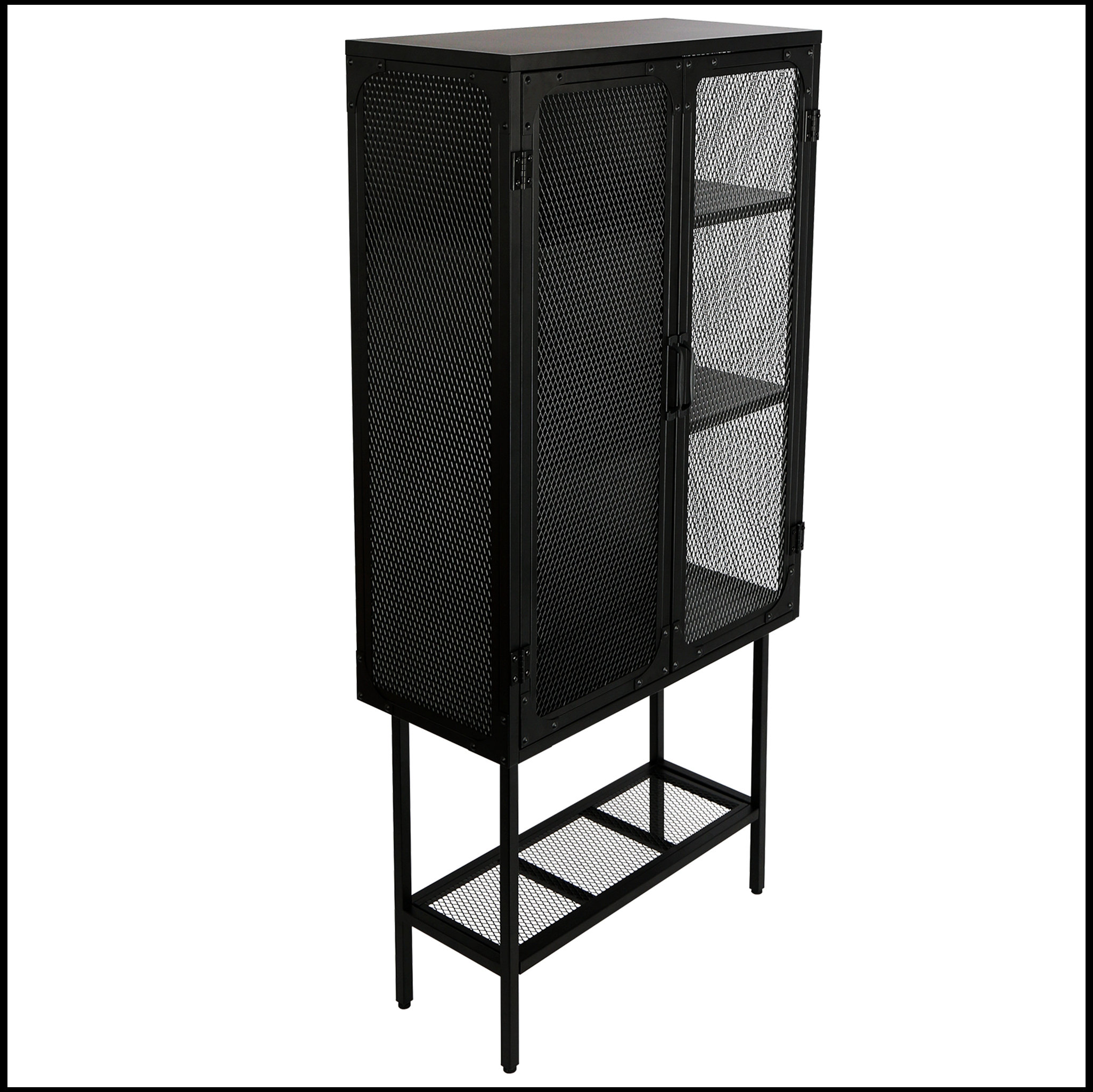 17 Stories Marleah Metal Accent Cabinet | Wayfair