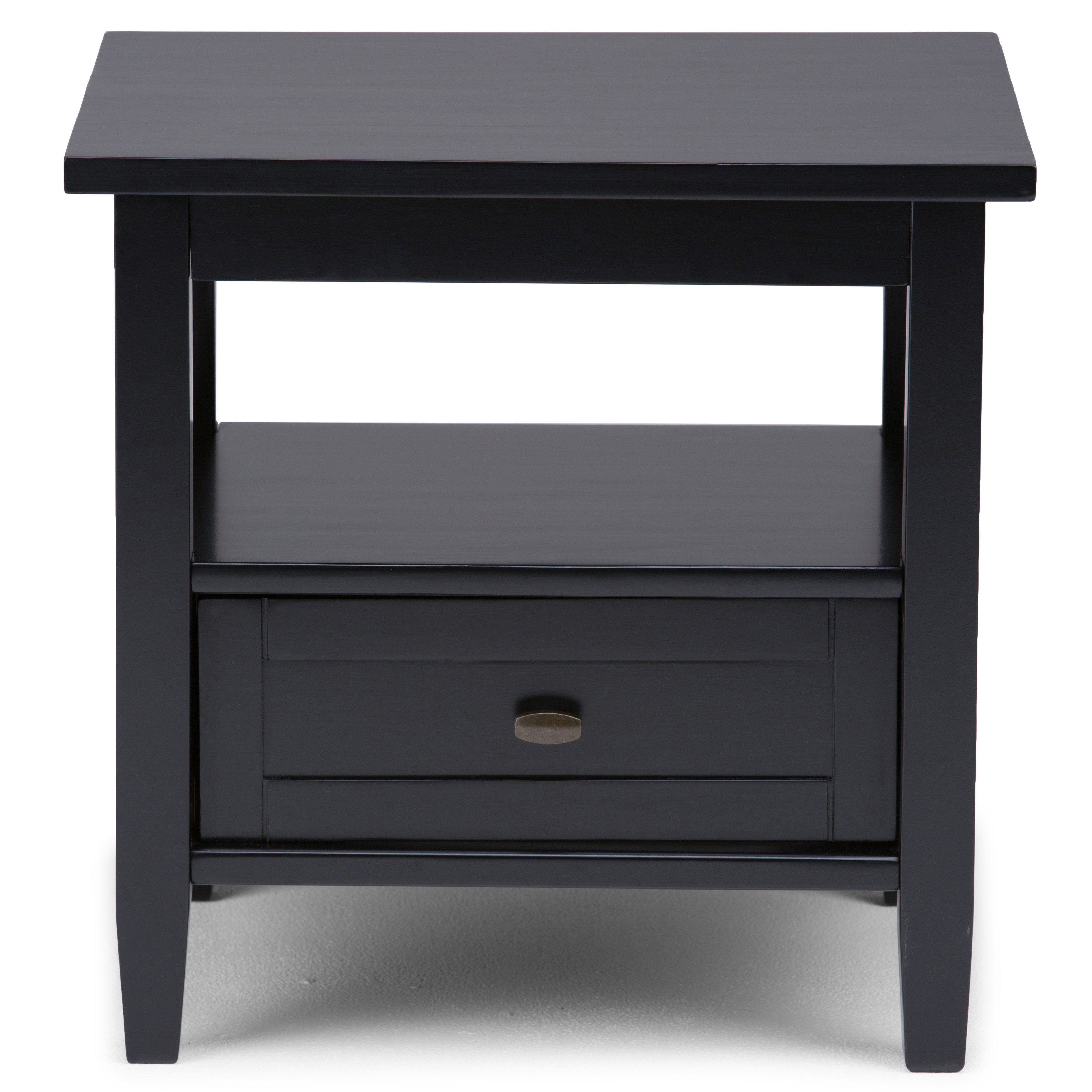 Simpli Home Warm Shaker Solid Wood End Table with Storage Drawer ...
