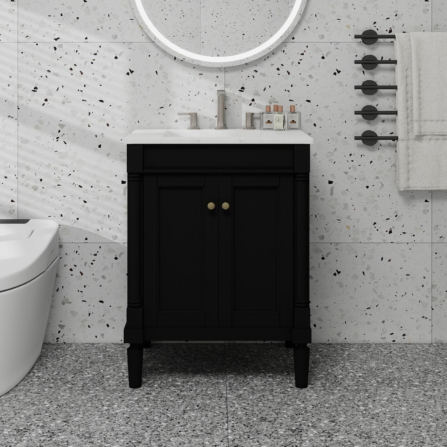 Winston Porter 24-inch Modern Single Sink Bathroom Sink With Overhead ...