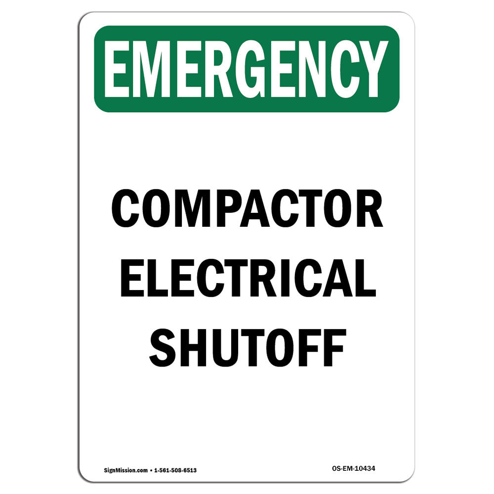 SignMission Compactor Electrical Shutoff Sign | Wayfair