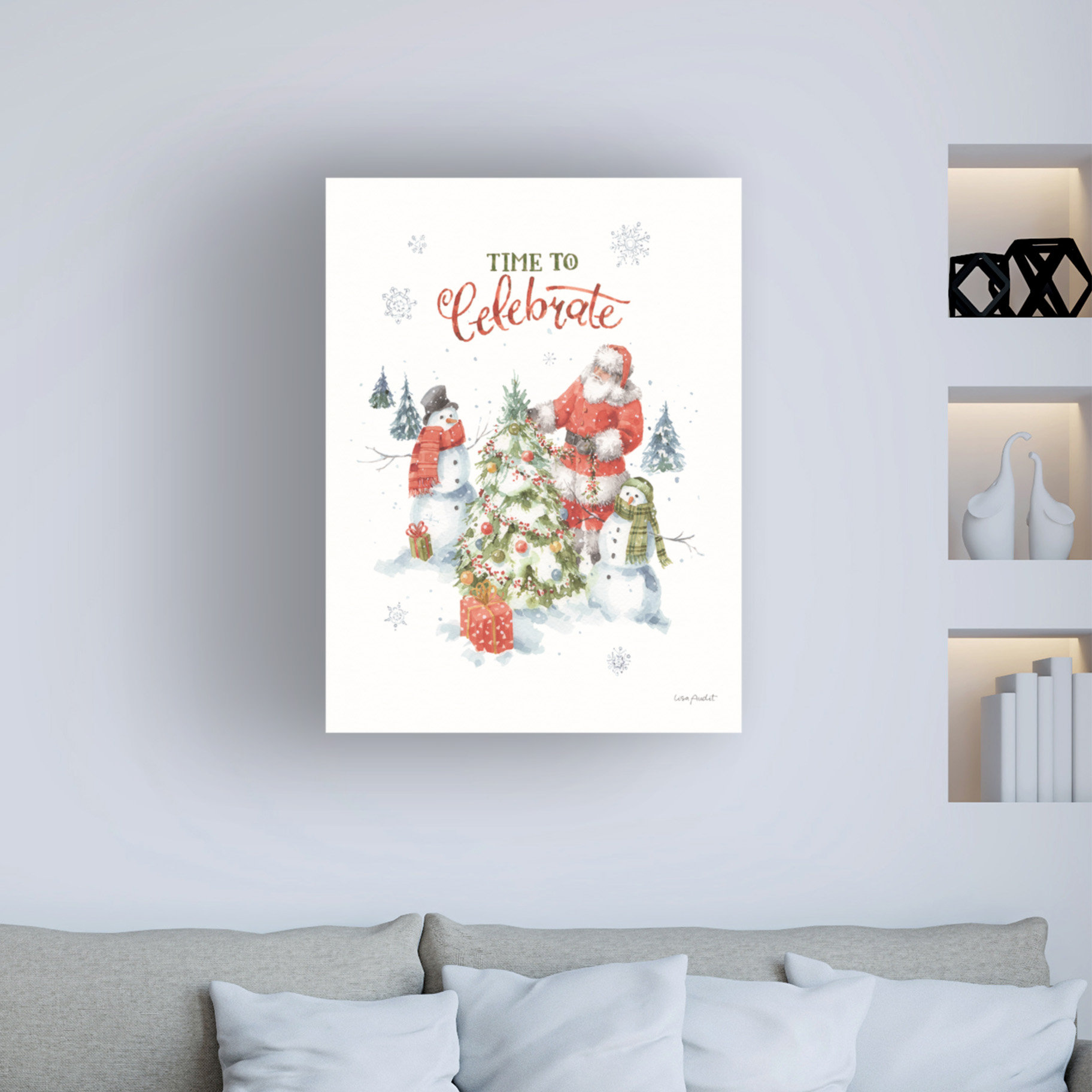 The Holiday Aisle® Lisa Audit 'Welcoming Santa 04' Canvas Art - Wayfair ...