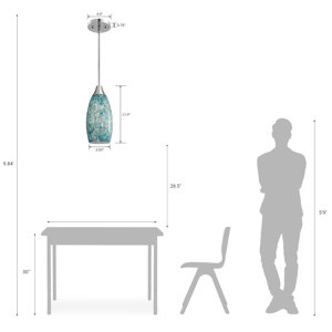 Wade Logan® Anamta 1 - Light Single Teardrop Pendant & Reviews | Wayfair