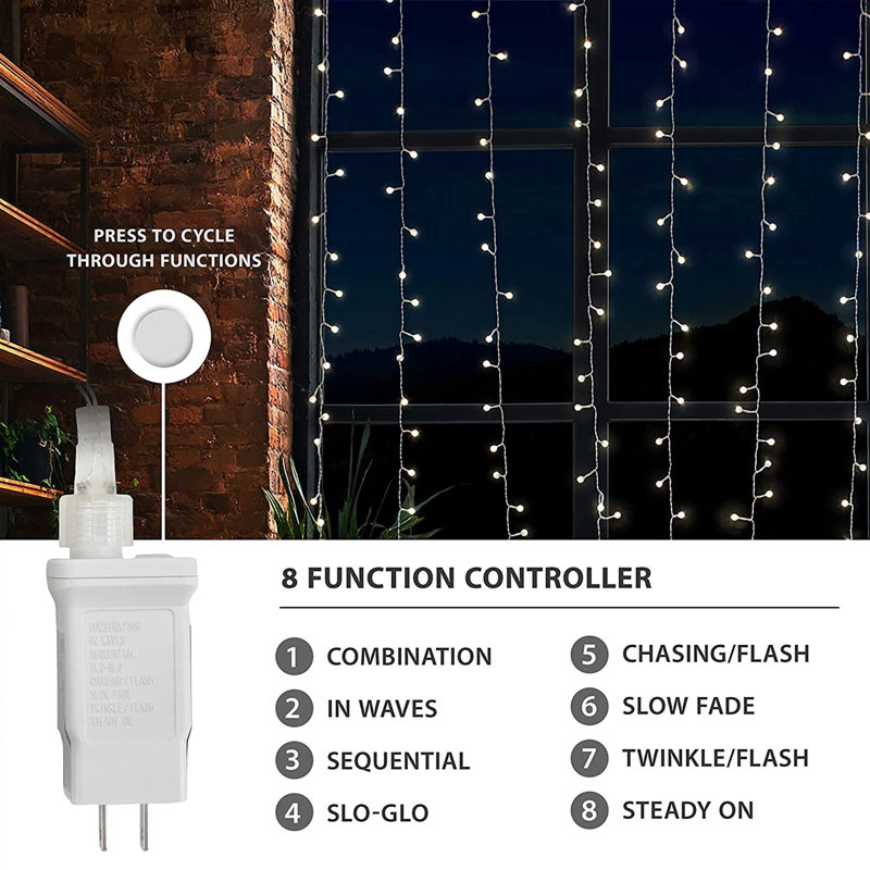 Trinx Hannie Outdoor 300 - Bulb 78'' Plug-in LED String Light | Wayfair