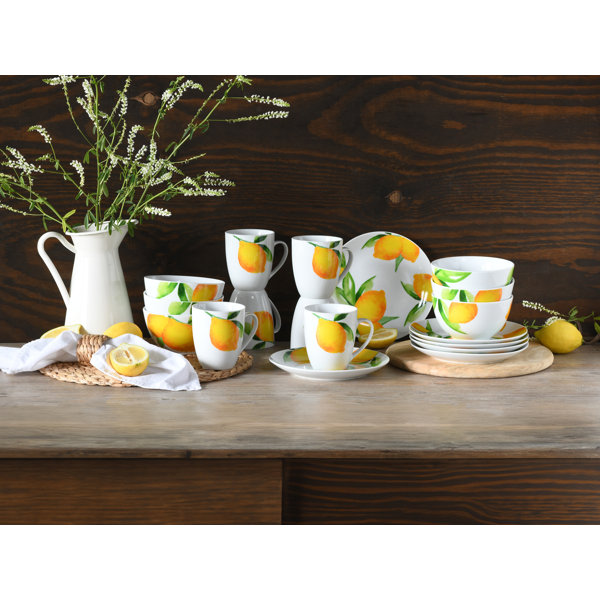 Creatable Luna 18 Piece Porcelain Dinnerware Set - Service for 6 ...