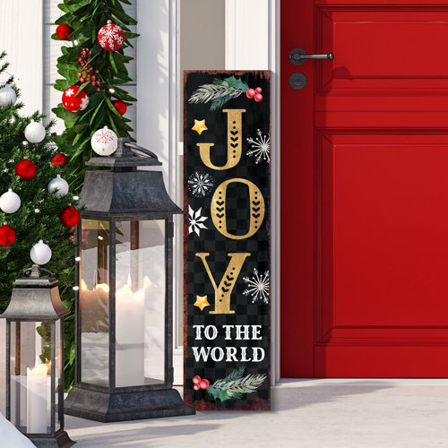 The Holiday Aisle® Joy to the World Christmas Door Mural | Wayfair