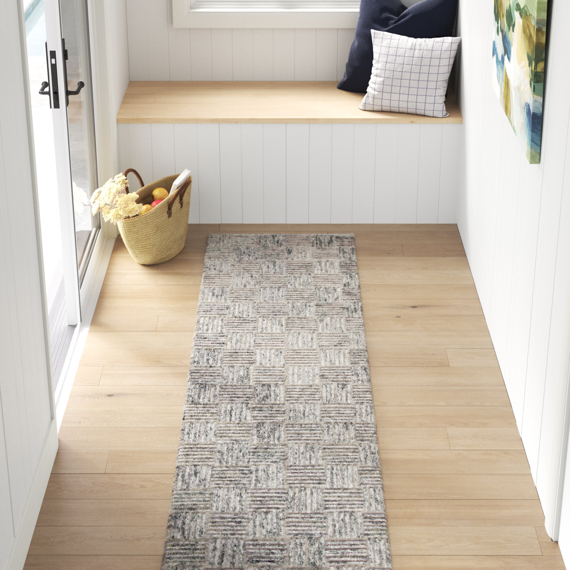 Sand & Stable™ Richard Geometric Handmade Tufted Gray Area Rug | Wayfair