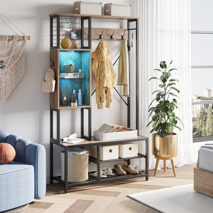 Trent Austin Design® Prieto Hall Tree 40'' Wide with Bench and Shoe ...