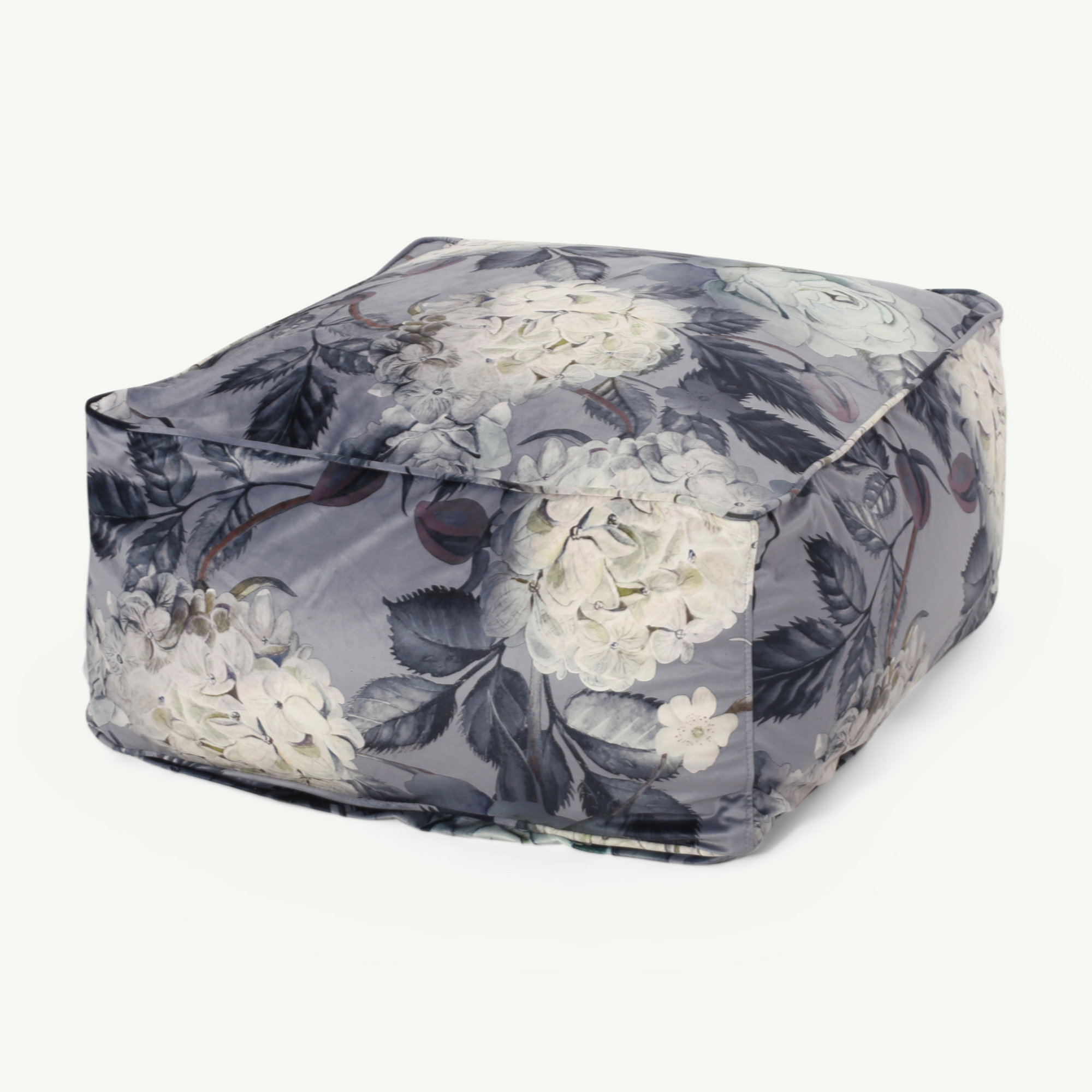 Canora Grey Hazel Large Square Pouf, Flower Print | Wayfair
