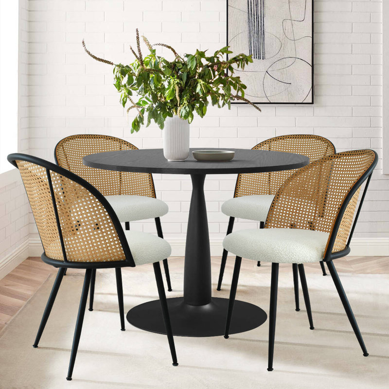 Bay Isle Home™ Burleen 4 - Person Dining Table Sets With 35'' Round ...
