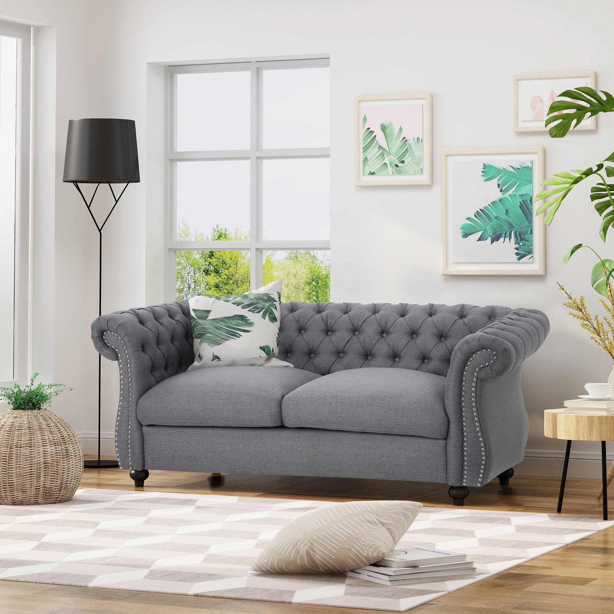 House of Hampton® Loveseat Sofa,Upholstered 2 Seater Couch, For Living ...