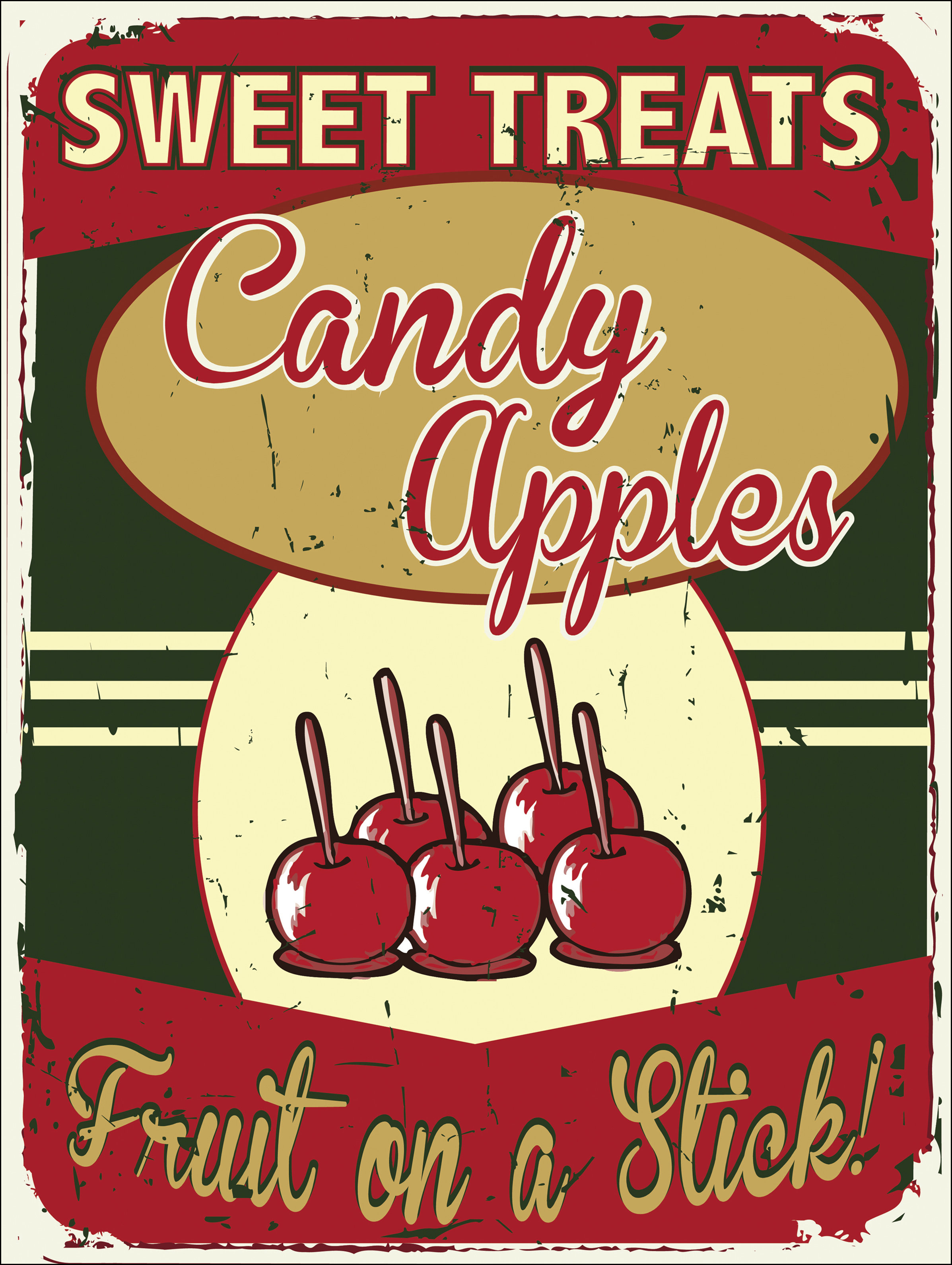 The Holiday Aisle® Candy Apples Christmas Metal Sign | Wayfair