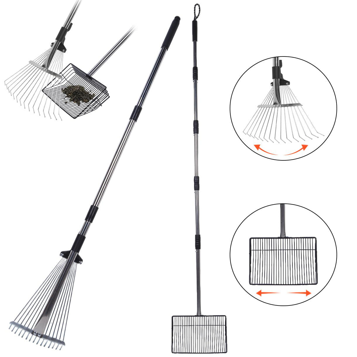 Archie & Oscar™ 2PCS Chicken Poop Scooper & Rake Set – Adjustable Metal ...