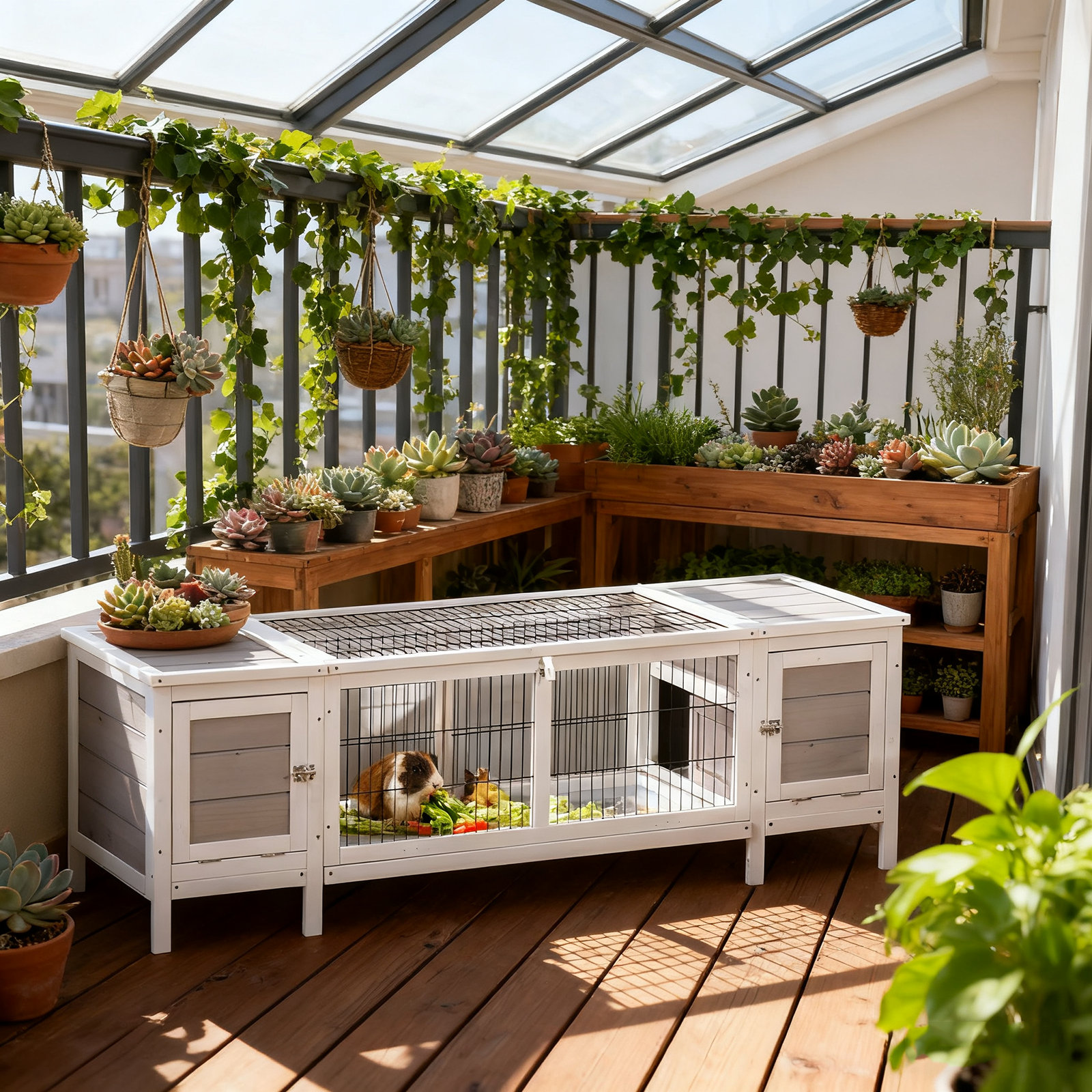 Tucker Murphy Pet™ 1x Small Animal Playpen Cage/rabbit Hutch - White ...