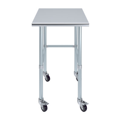 Amgood Stainless Steel Open Base Work Table with Wheels & Reviews | Wayfair