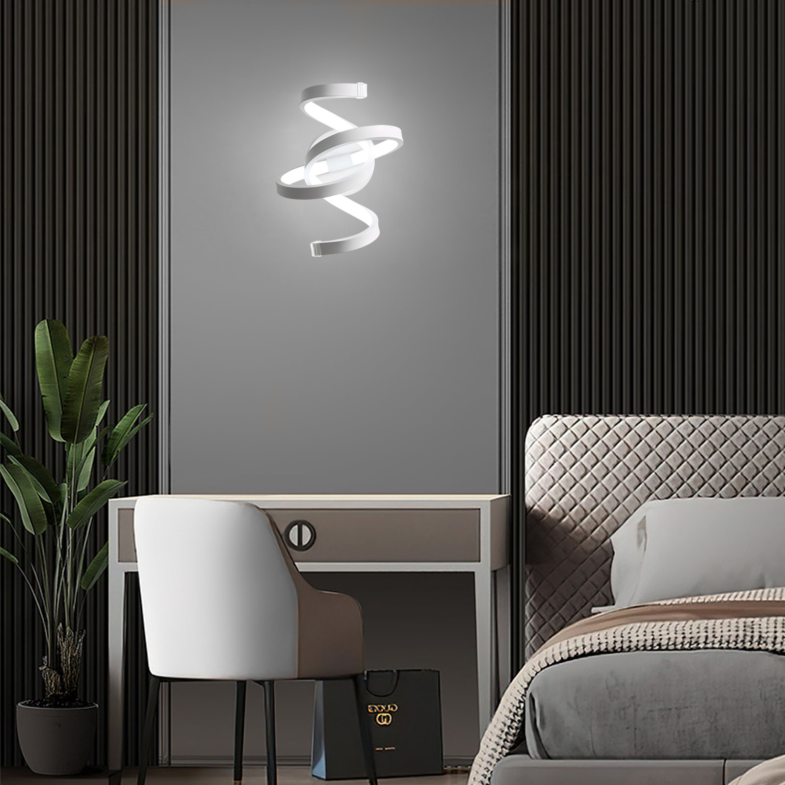 Ivy Bronx Spiral White LED Wall Lamp Wall Sconce | Wayfair.co.uk