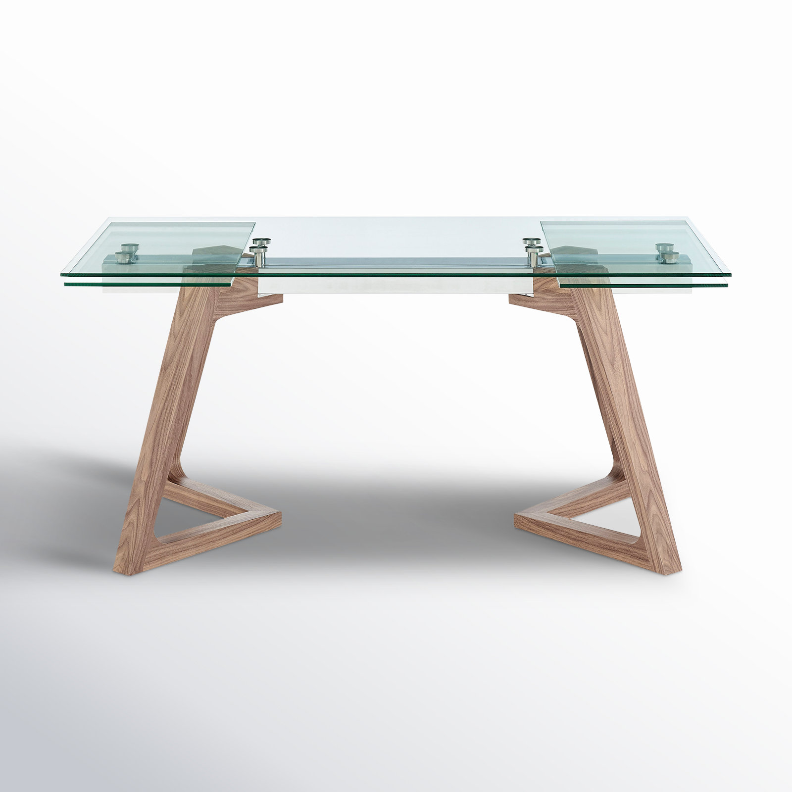 AllModern Breck Extension Table In Clear Tempered Glass Top And ...