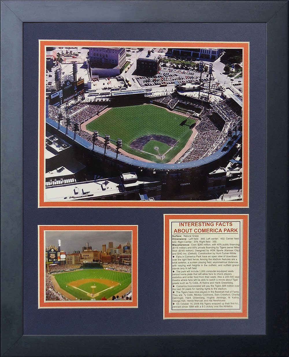 Legends Never Die Detroit Tigers - Comerica Park Framed Memorabilia ...