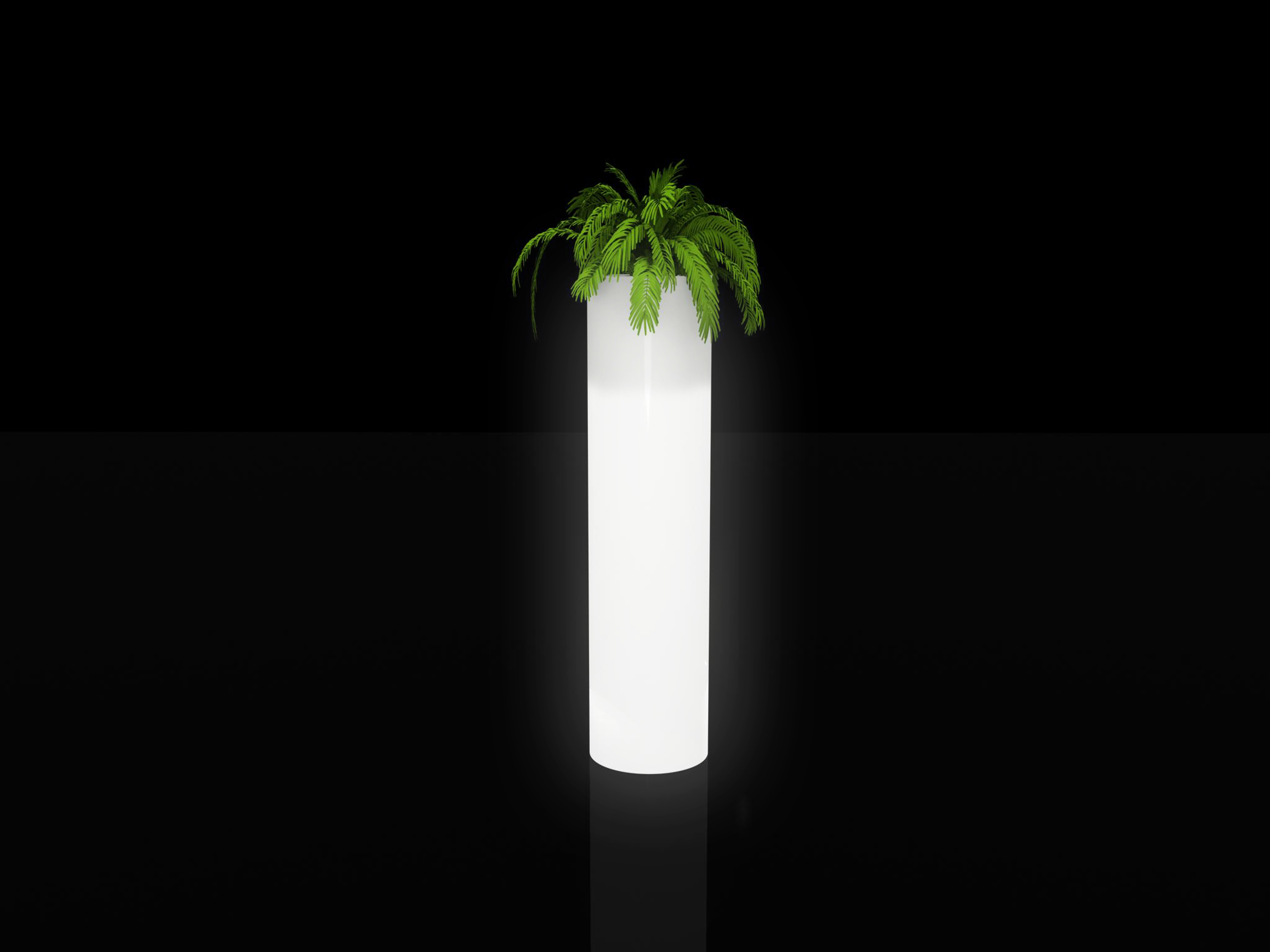 Vondom Cilindro - Resin Tower Pot Planter - LED RGBW/Cable - Ice | Wayfair