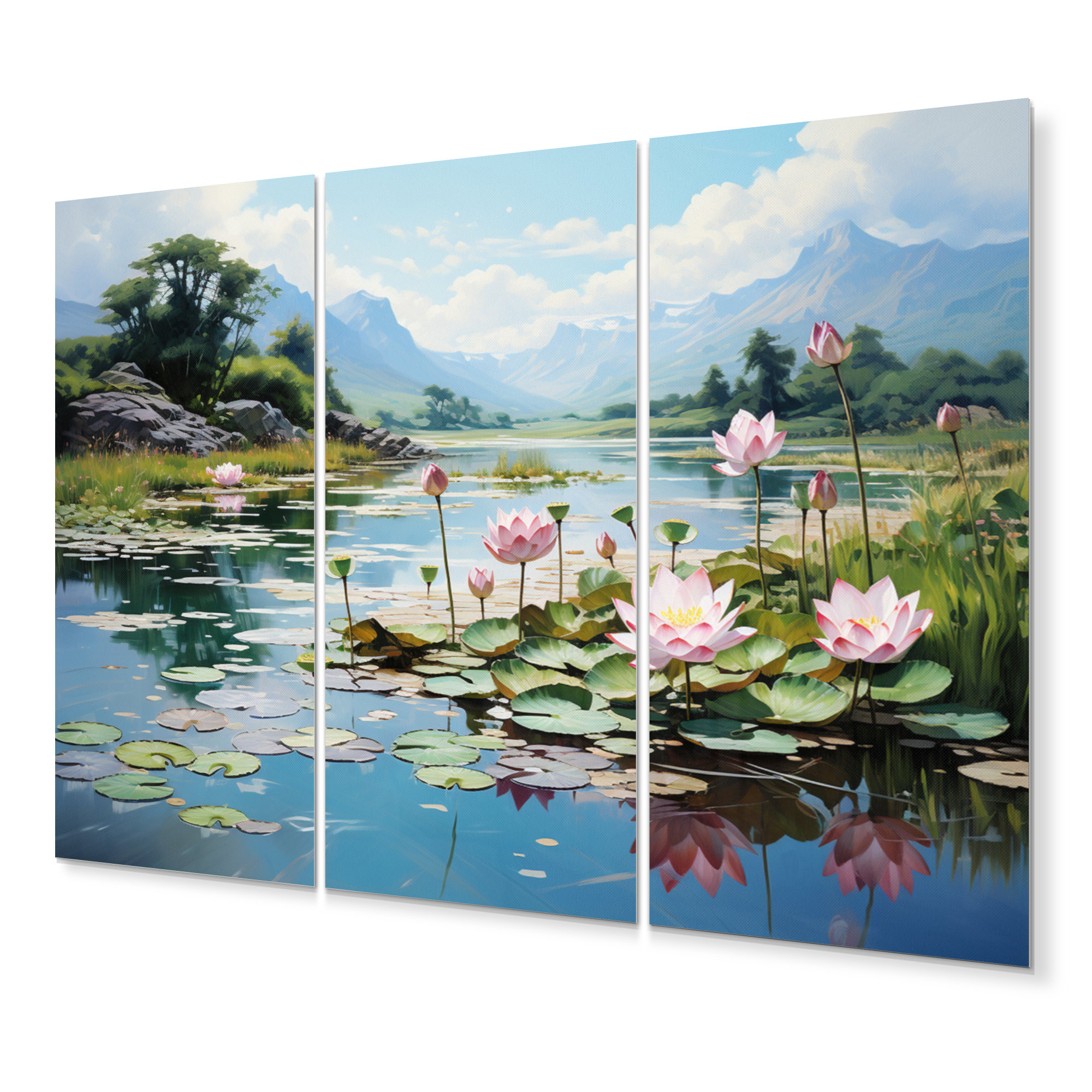 Design Art China Art Jade Lotus II - Chinese Metal Art Print Set | Wayfair