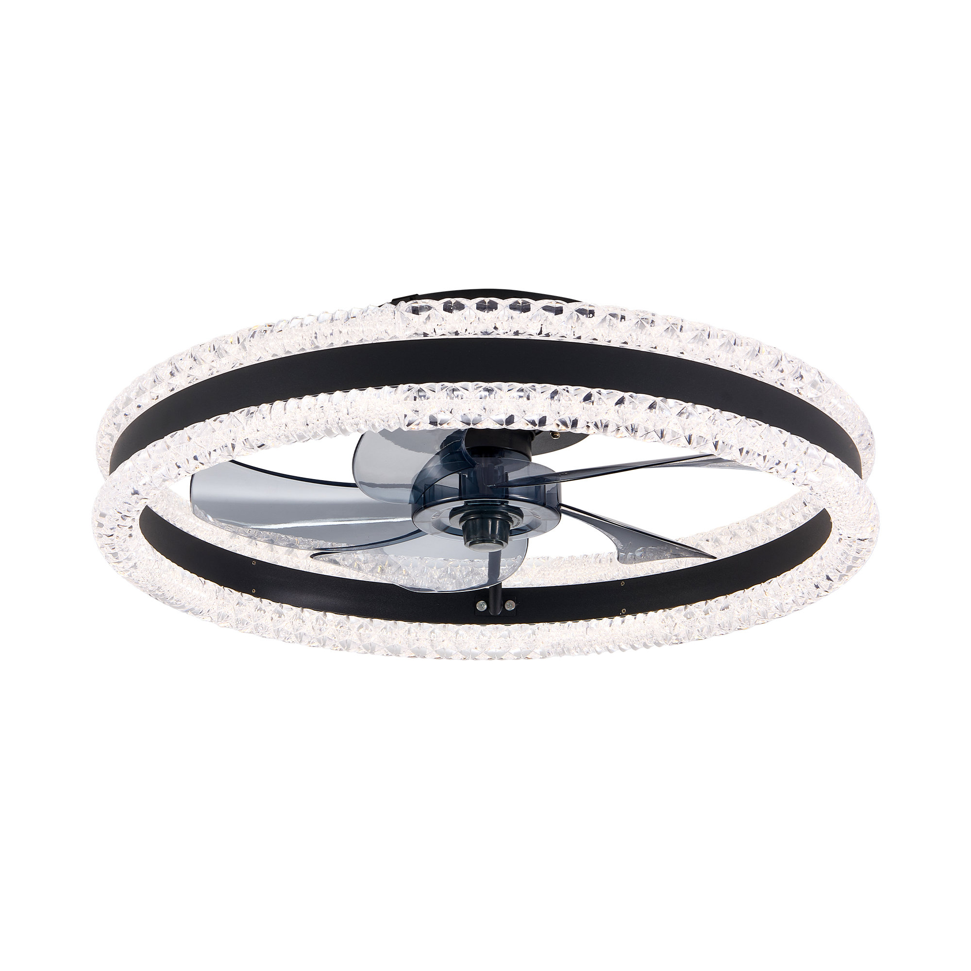 Wrought Studio™ 20 Inch Modern Crystal Ceiling Fan with Light and ...
