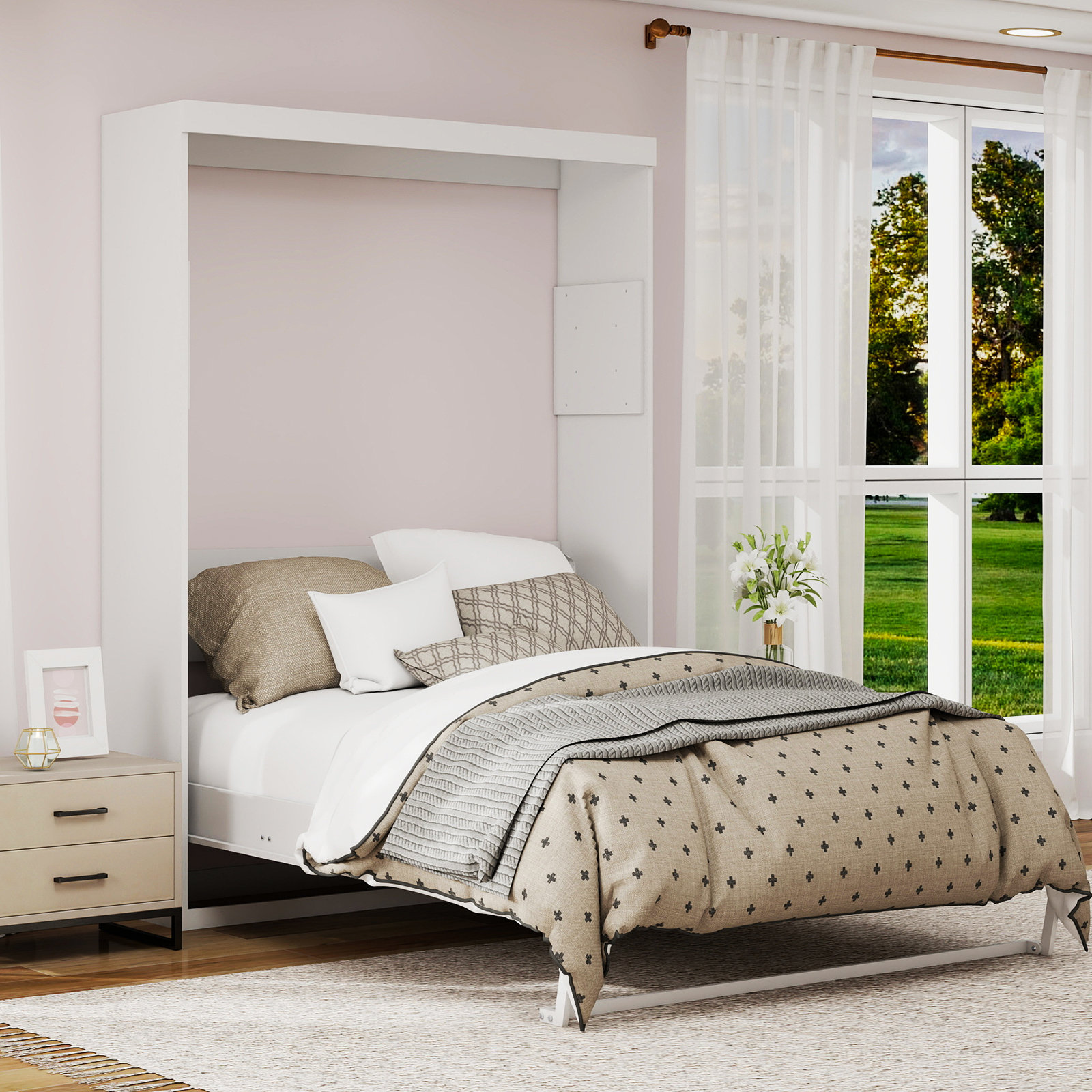 Lark Manor™ Full Size Murphy Bed Space-Saving Wall Bed, Modern Wall ...