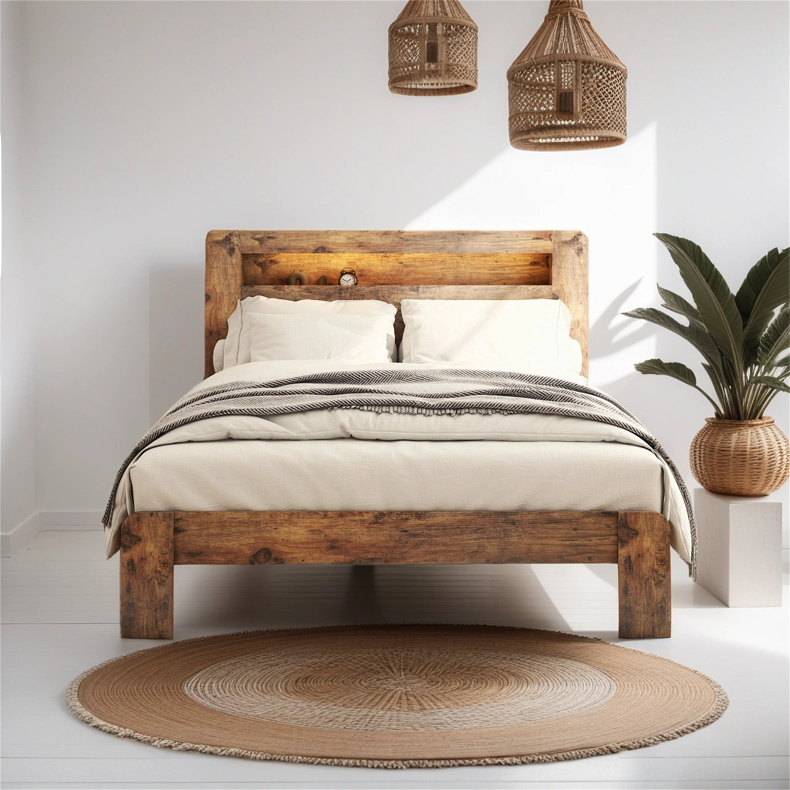 Millwood Pines Wood Bed Frame Without Mattress - Wayfair Canada