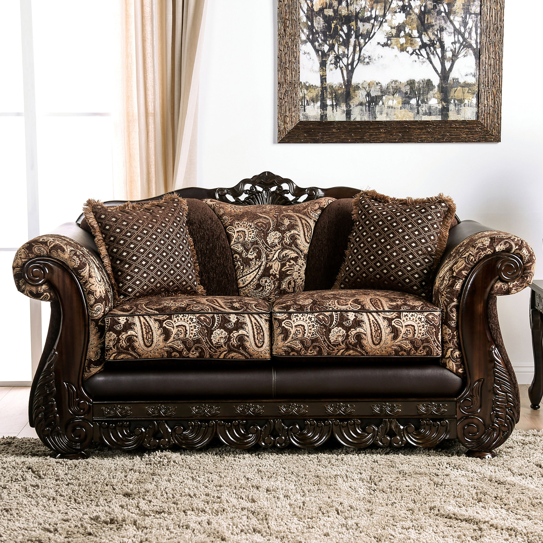 Lark Manor Ailia Chenille Rolled Arm Sofa & Reviews - Wayfair Canada