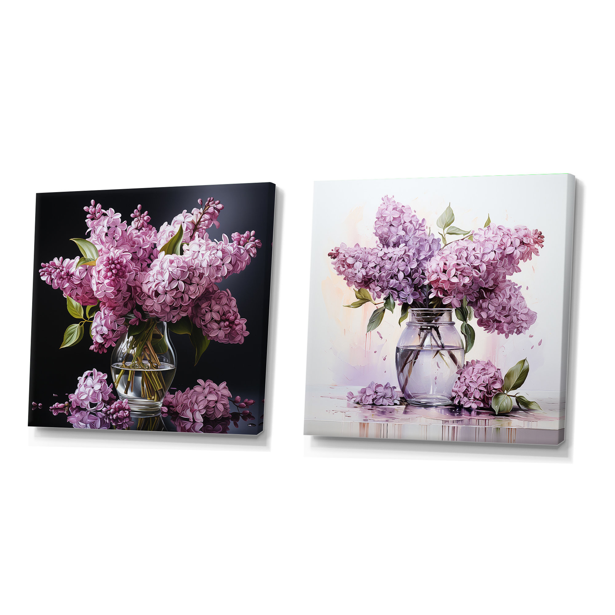 Red Barrel Studio® Elegant Lilac Bouquet Vase - Lilacs Square Collage ...