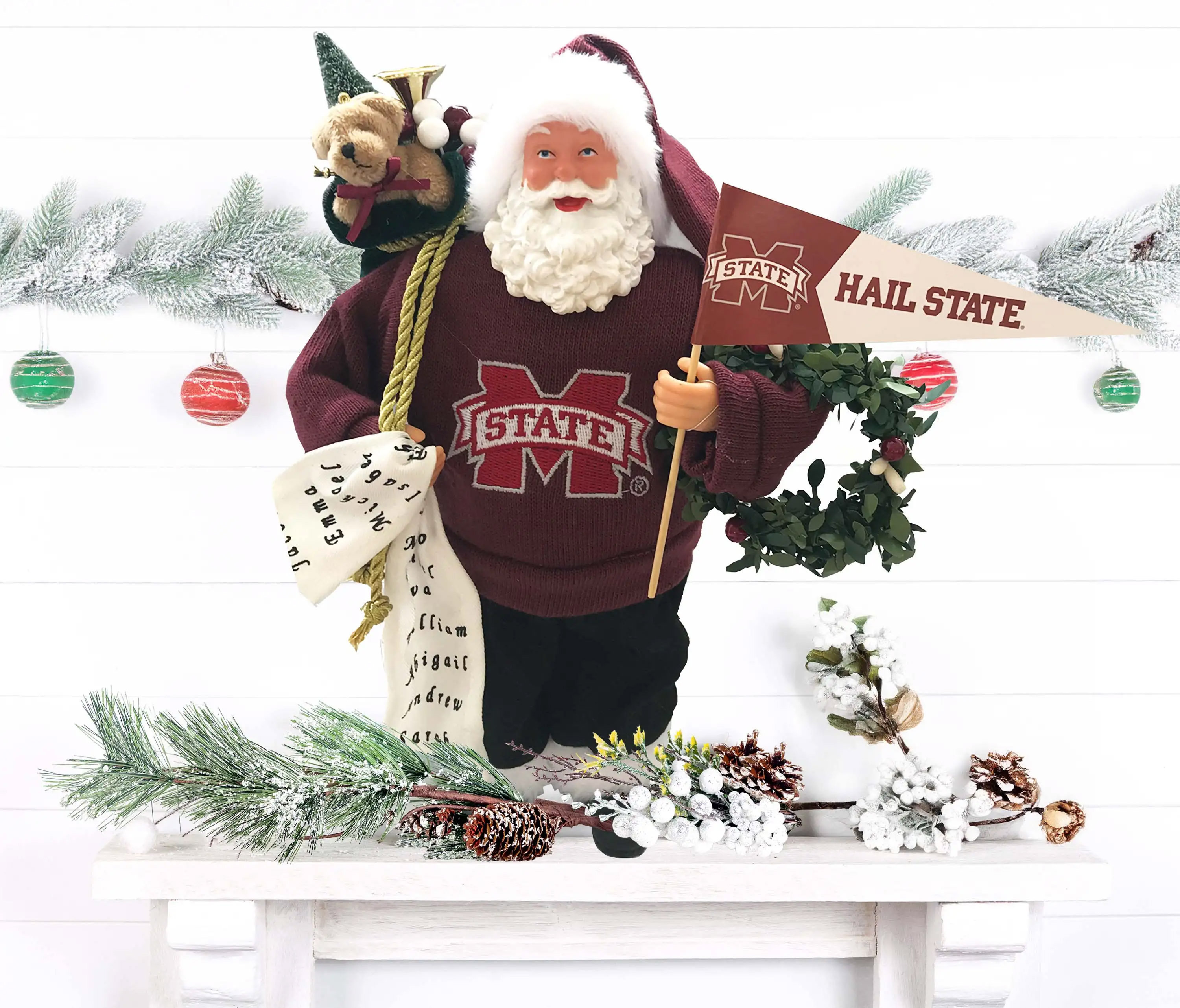 Alcott Hill® NCAA 12" Mississippi State Bulldogs Proud Santa | Wayfair