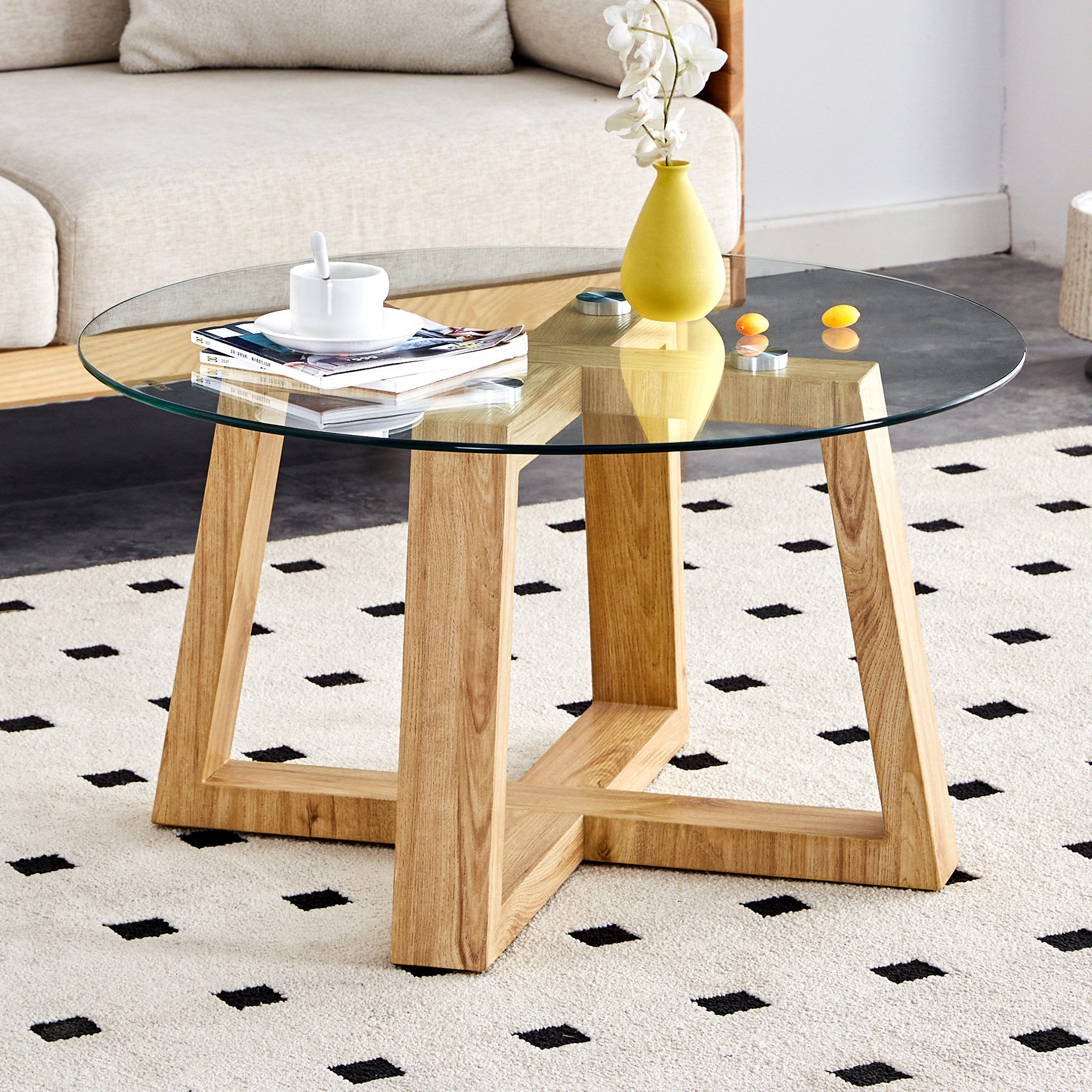 Ebern Designs Modern Practical Circular Coffee And Tea Tables. Made Of ...