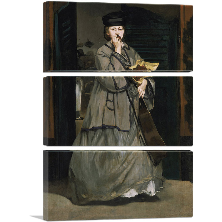 ARTCANVAS Street Singer On Canvas 3 Pieces by Edouard Manet Painting ...