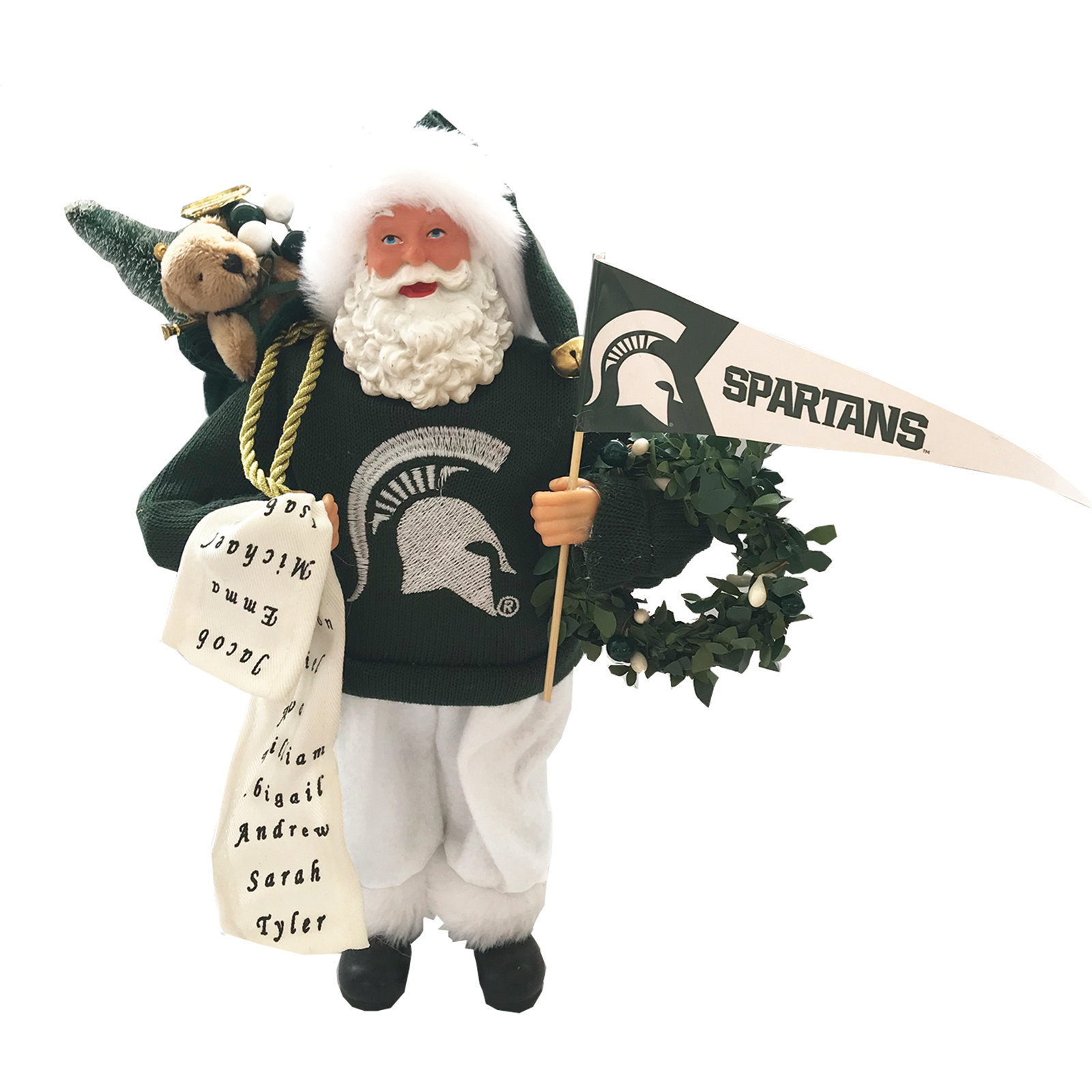 Alcott Hill 12" Michigan State Proud Santa | Wayfair