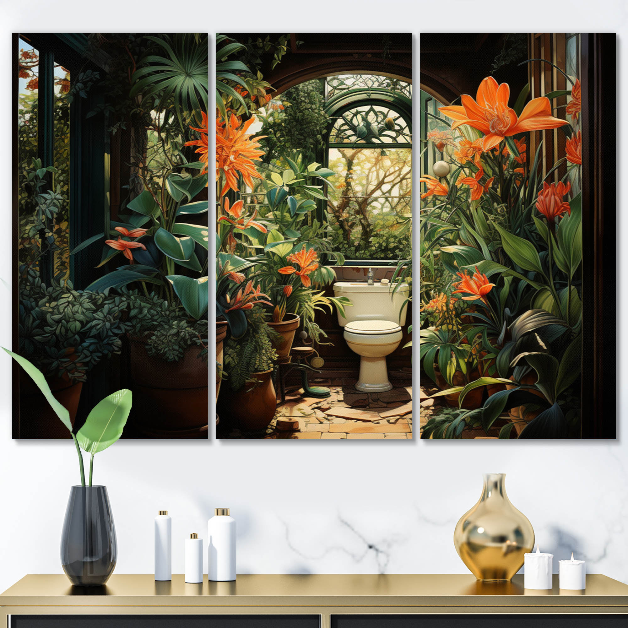 Winston Porter Bathroom Toilet Fresh Botanicals I - Bath & Laundry Wall ...