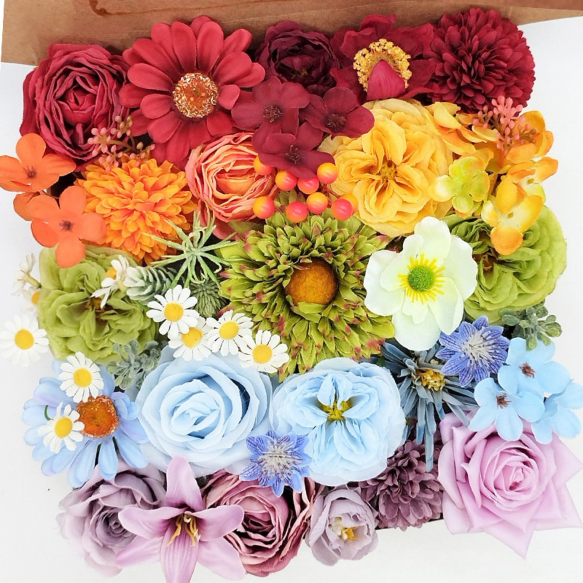 Primrue Artificial Flowers Combo Box Set, Silk Mix Fake Flowers With ...