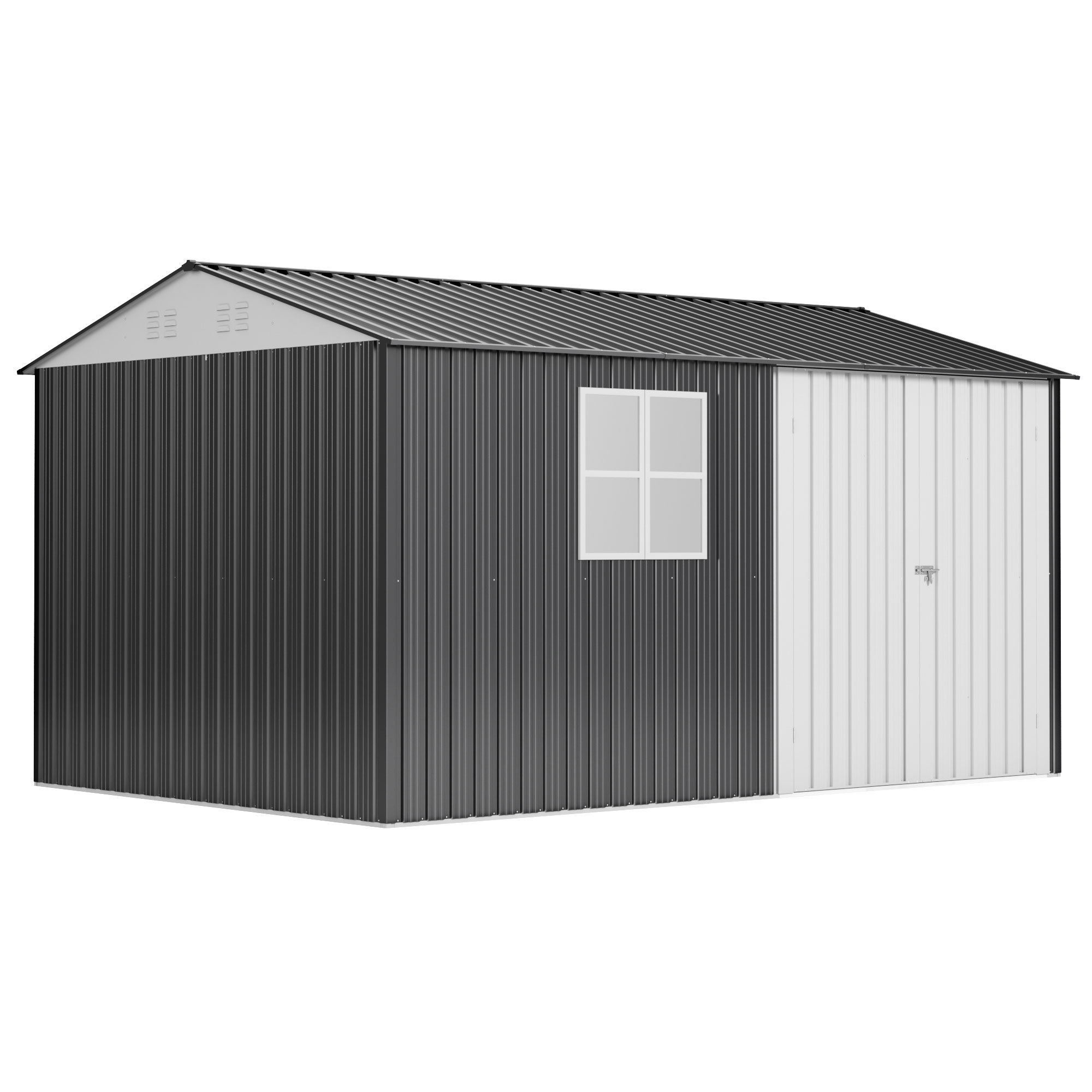 Polar Aurora 12 ft.W x 8 ft.D Metal Outdoor Storage Shed with Lockable ...
