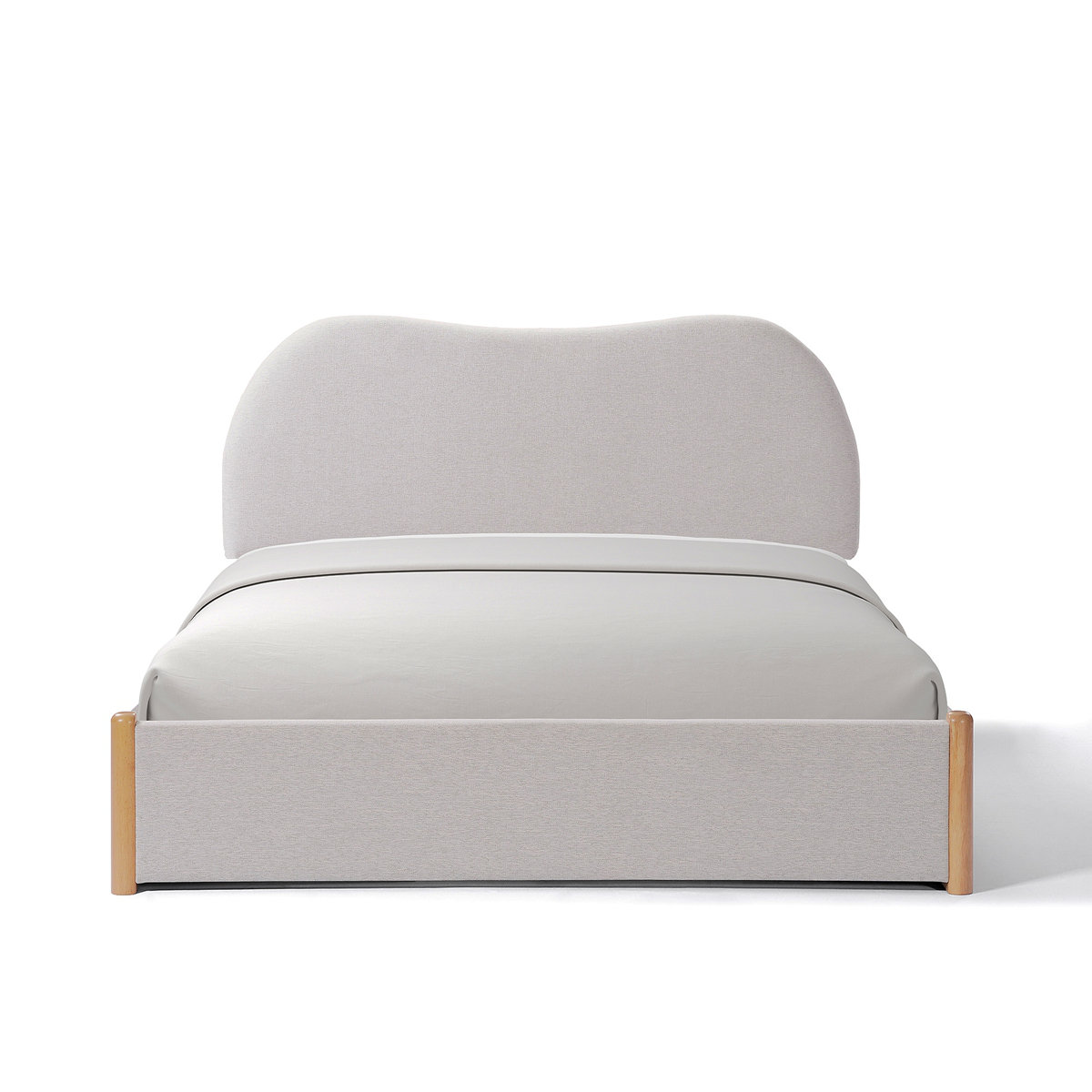 Latitude Run® Wave Haven Solid Wood Leg With Linen Upholstered Curved ...