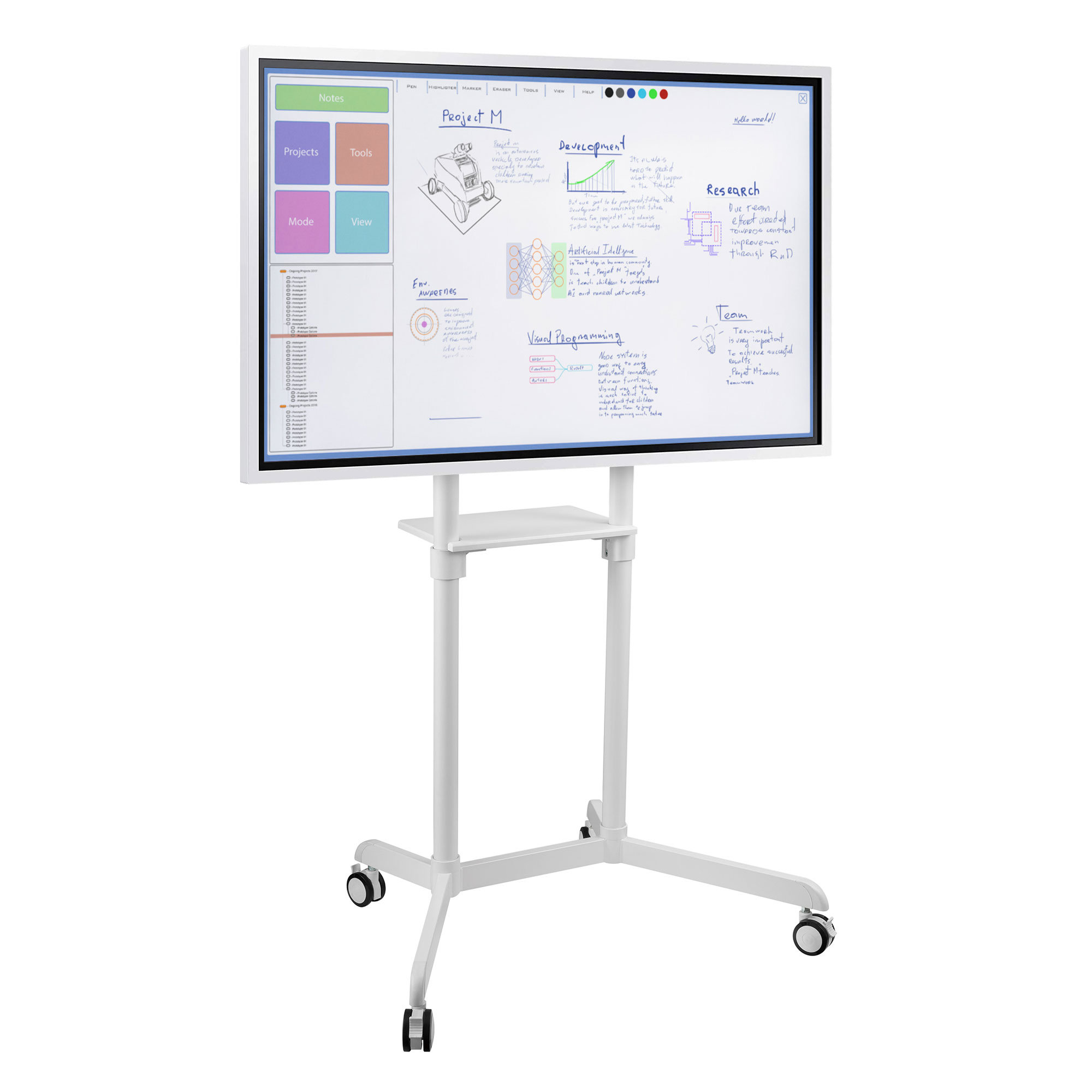 Mount-it Mount-It! Mobile TV Cart & Digital Whiteboard, Compatible w ...