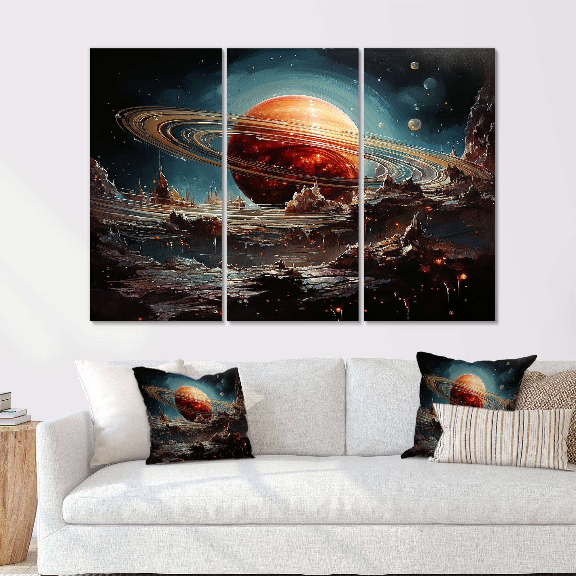 Latitude Run® Saturn Ruby Rings Galactic Elegance - Our Solar System ...