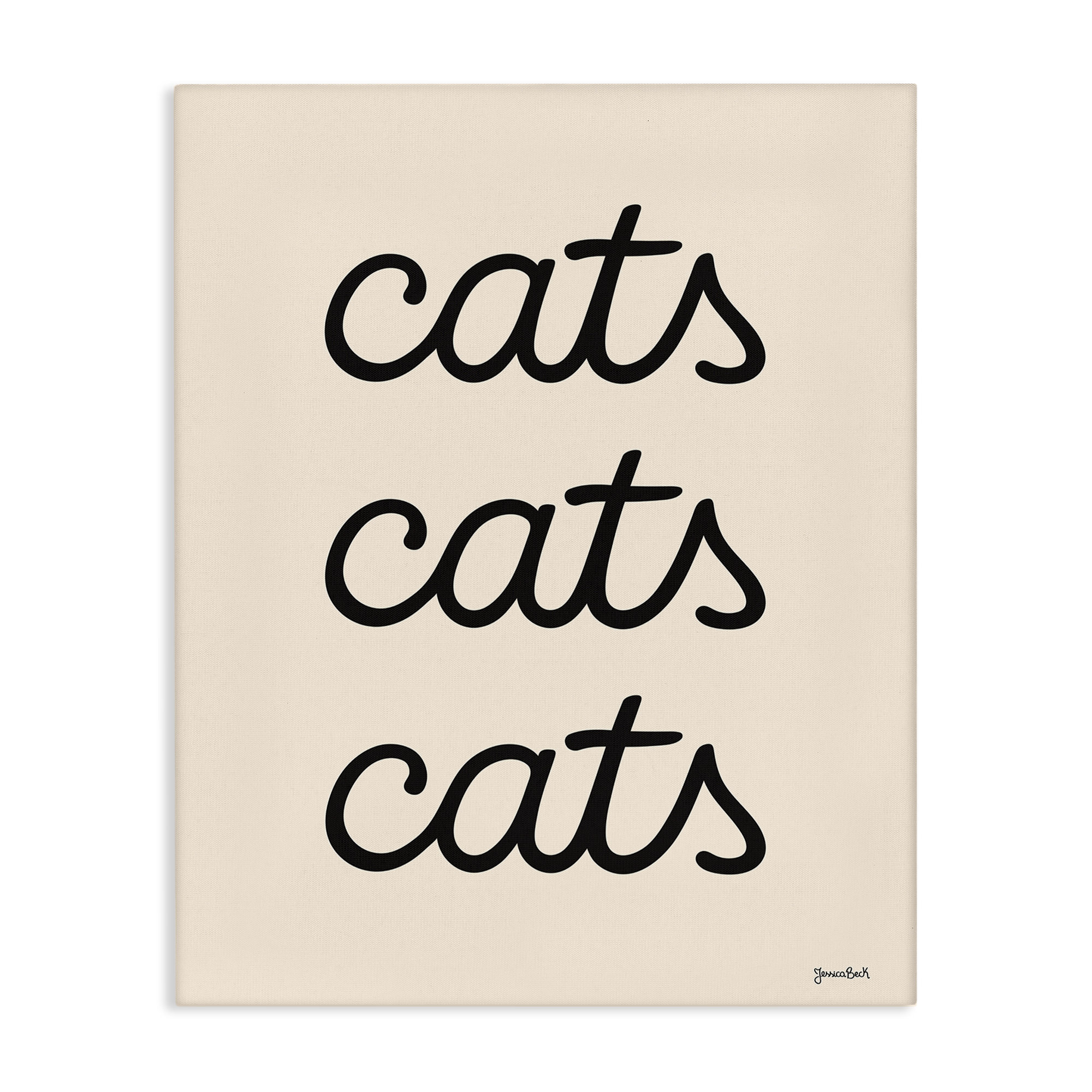 Ebern Designs Cats Repeating Script Canvas Wall Art by Jessica Beck ...