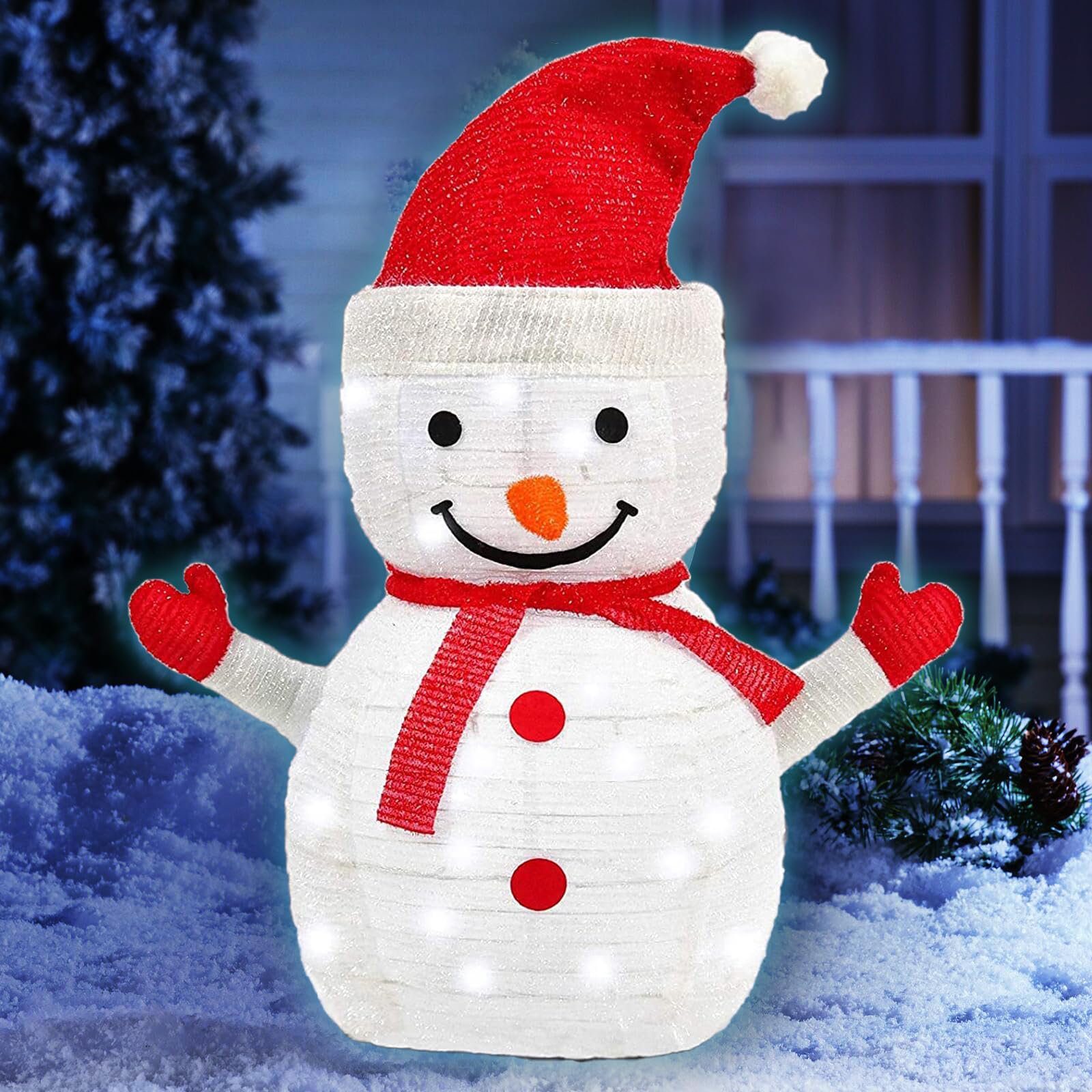 The Holiday Aisle® Battery-Operated Lighted Snowman Decoration | Wayfair