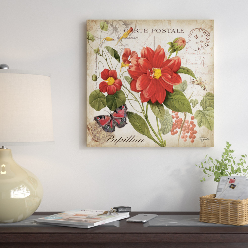 Winston Porter 'Floral Postcard I' Graphic Art Print on Wrapped Canvas ...