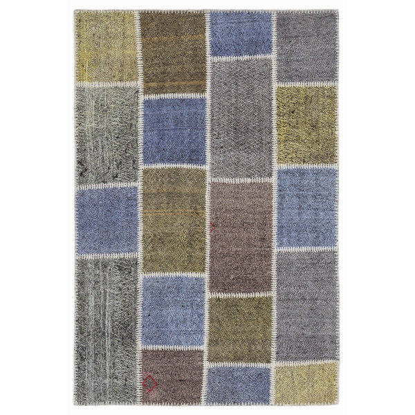 Bungalow Rose Wool Patchwork Rug | Wayfair