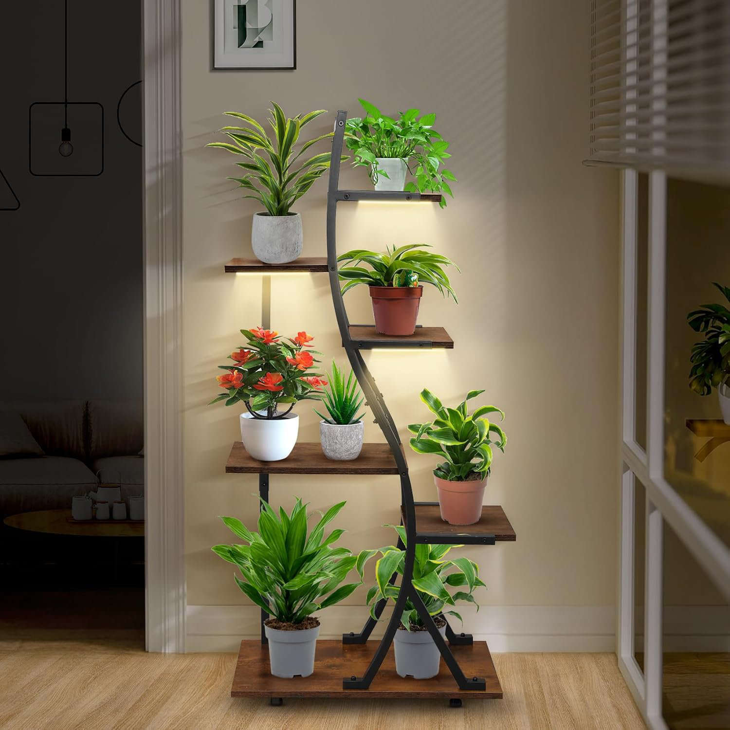 Trent Austin Design Sturdy Plant Stand Indoor With Grow Lights, 6 ...