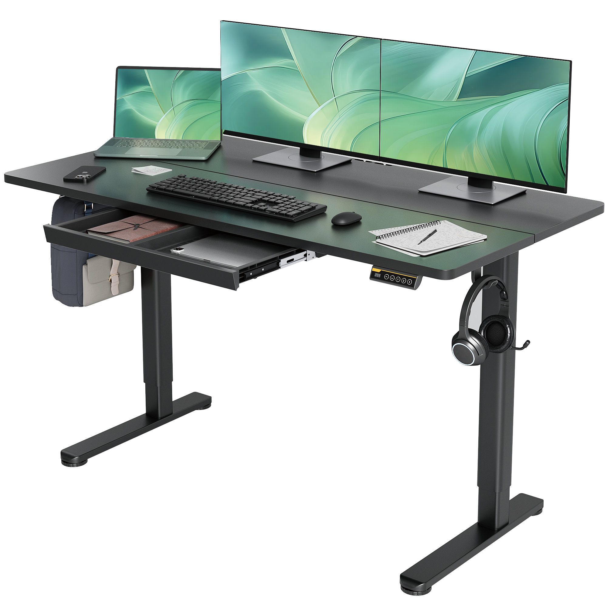 Inbox Zero Matipaishe Height Adjustable Computer Standing Desk with ...