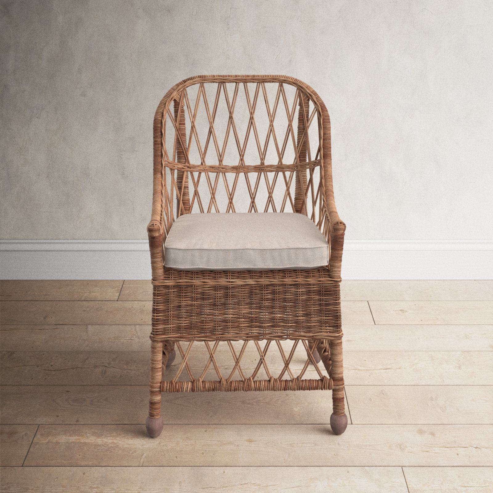 Birch Lane™ Thisbe Cross Back Arm Chair in Brown & Reviews | Wayfair