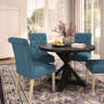 Lark Manor™ 5-piece Dining Set, Cross-Buck Round Table with 4 Tufted ...