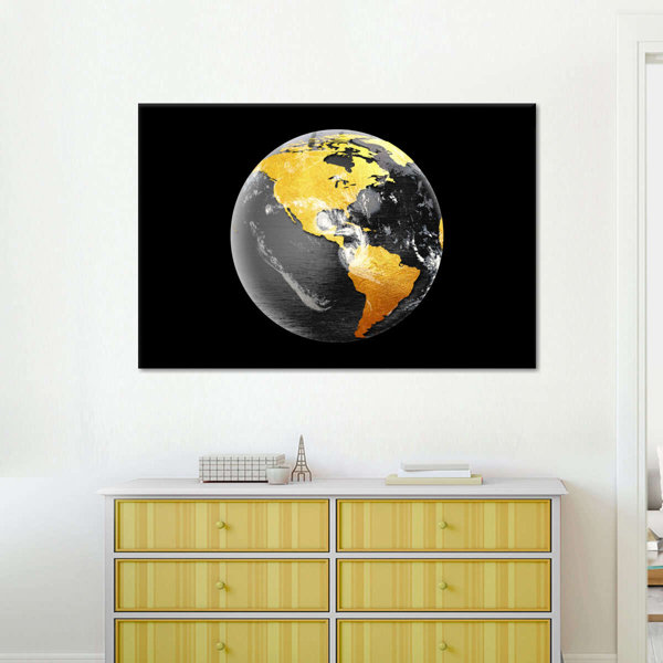 Latitude Run® Mineral Globe On Canvas Print | Wayfair