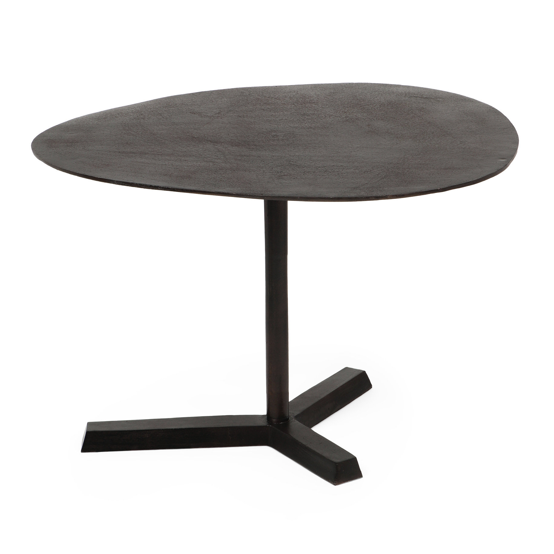 17 Stories Industrial Aluminum Elliptical Table With Raw Bronze Texture ...